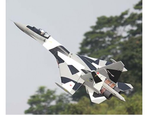 Freewing Su-35 Grey Camo Twin 70mm 12 Blade IR EDF Jet PNP Version