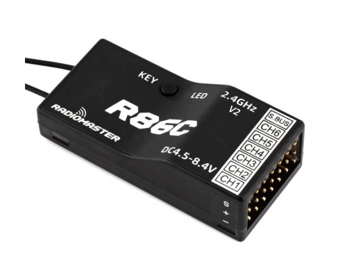 RadioMaster R86C V2 6 Ch Receiver - FCC ( D8 / D16 & SFHSS Compatible )