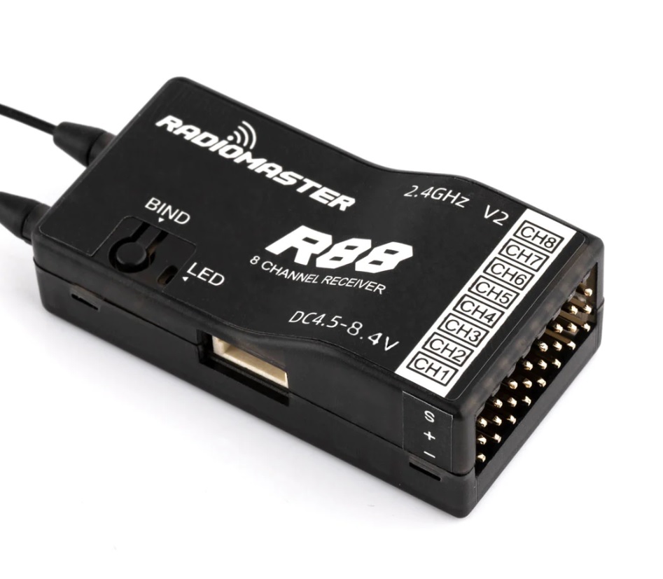 RadioMaster R88 V2 8 Ch Receiver - FCC ( D8 / D16 & SFHSS Compatible )