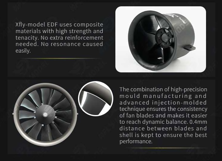 Xfly-Model Galaxy X6 64mm 12 Blade 3200Kv EDF For 4S