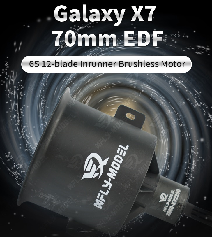 Xfly-Model Galaxy X7 70mm 12 Blade 2860 2200Kv EDF Power Combo For 6S